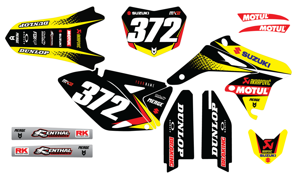 ACRO | BLK / YEL - Suzuki Motocross Graphics – Merge Decals