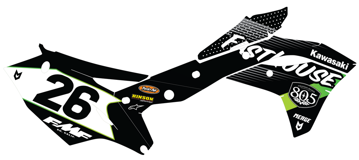 FASTHOUSE | BLK | KAWASAKI Motocross Graphics – Merge Decals