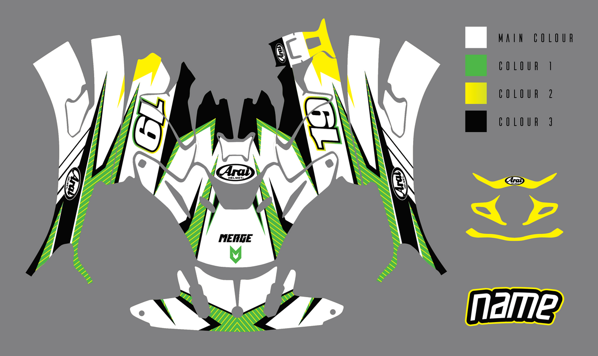 SLASH | MXV - White / Green – Merge Decals